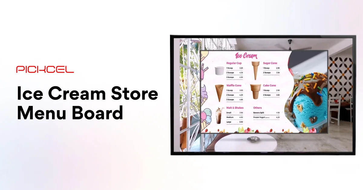 Menu Board For Ice Cream Parlor