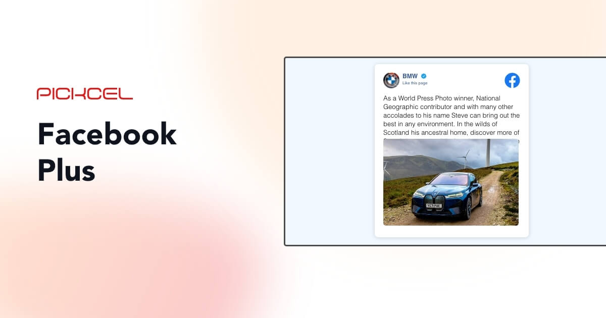 Facebook Plus Feeds App for Digital Signage Display | Pickcel