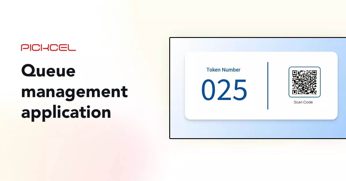 Digital signage queue management software solution