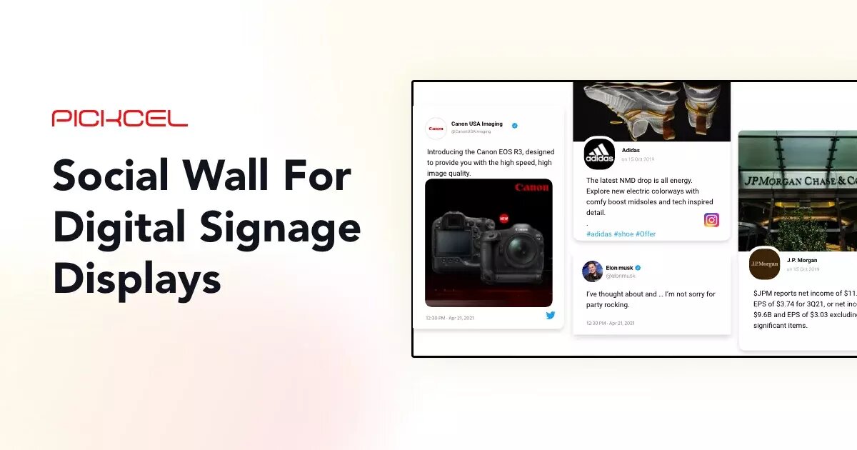 Social media wall digital signage solution | Pickcel