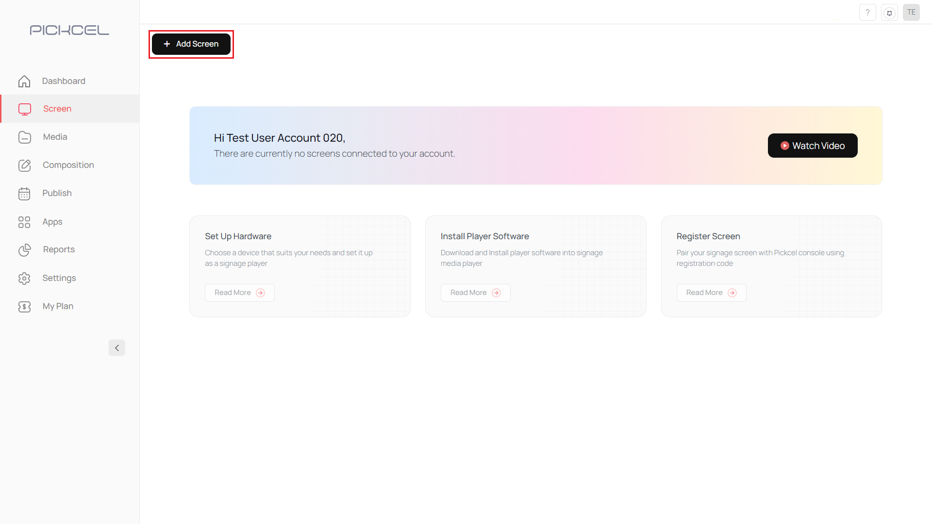 How to register a screen with Pickcel Console - Pickcel
